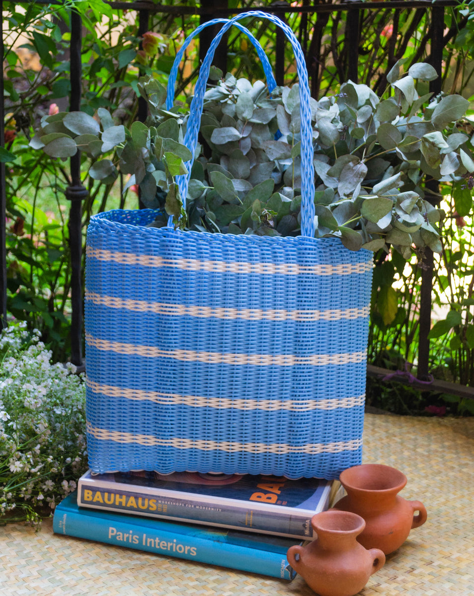 Medium Canasta Tote | Carolina & Cotton Rayas – Amado Collection